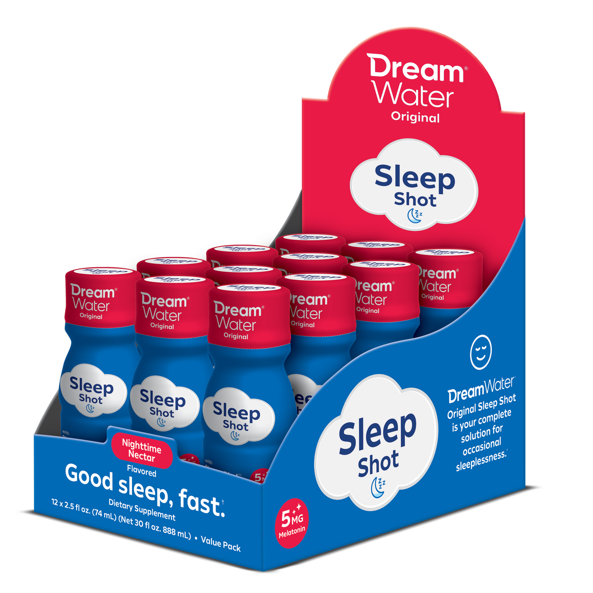 Dream Water Sleep Aid Shot - Nighttime Nectar Flavor - 12 pack – Dream ...