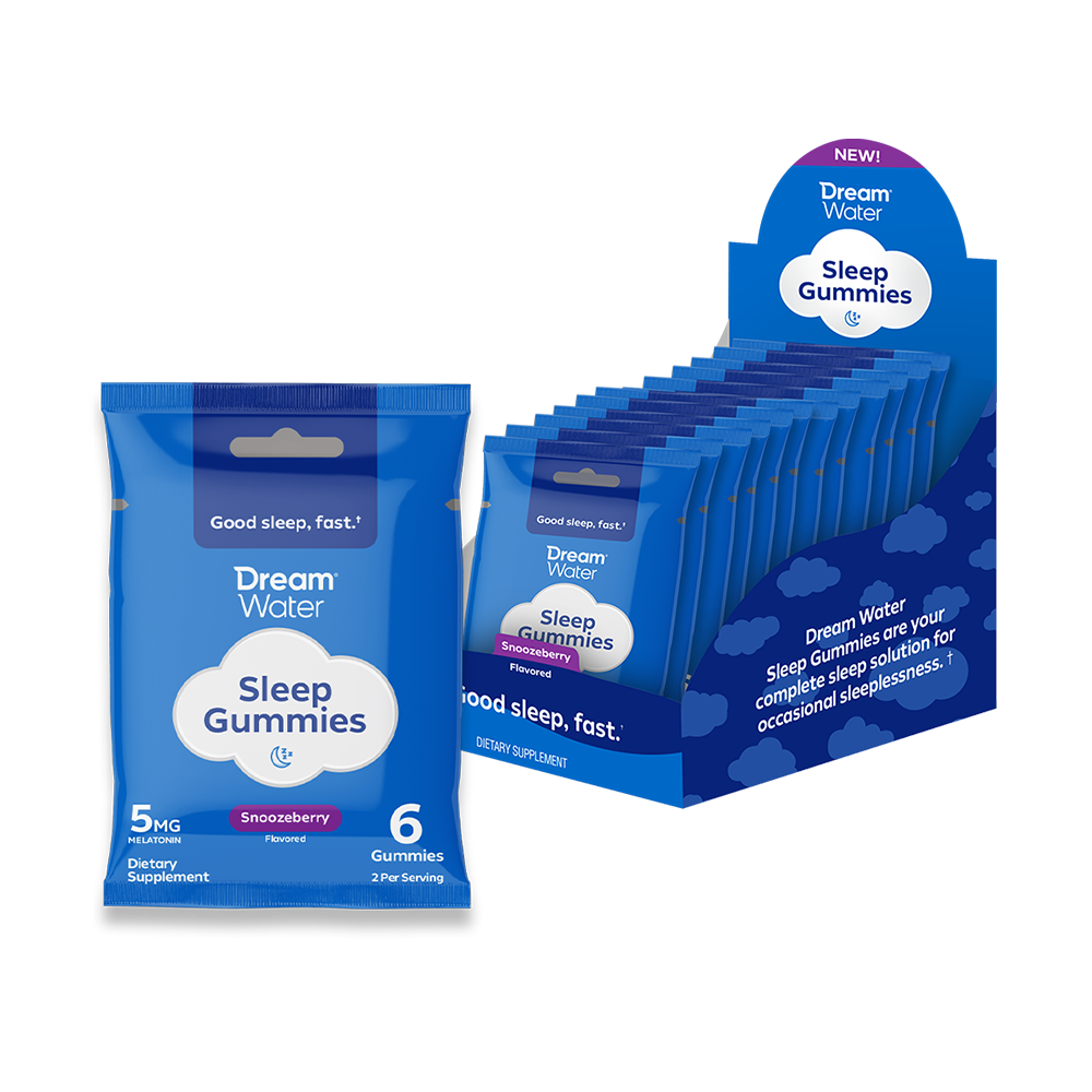 Dream Water Sleep Aid Gummies, Travel & Trial 6-count pouches - 12 pac ...