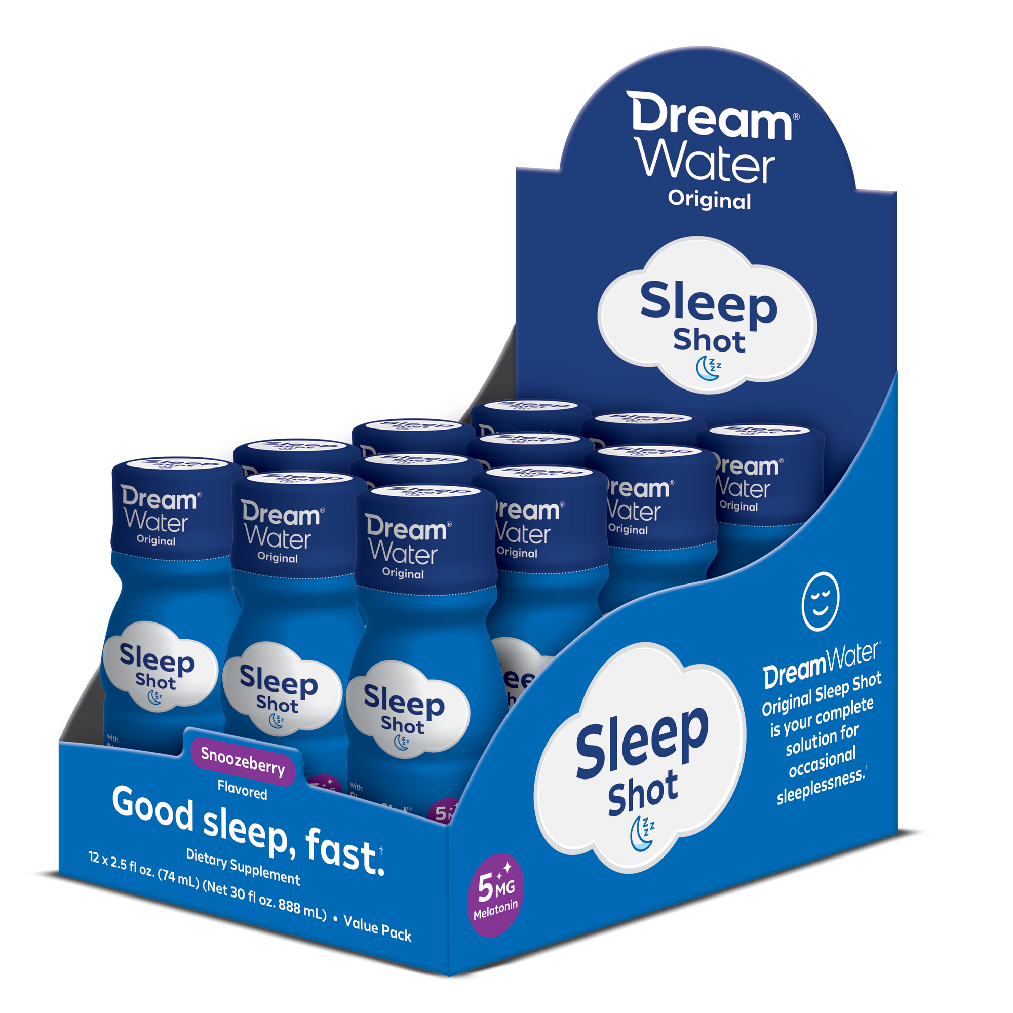 Dream Water Sleep Aid Shot - Snoozeberry Flavor - 12 pack – Dream Water USA