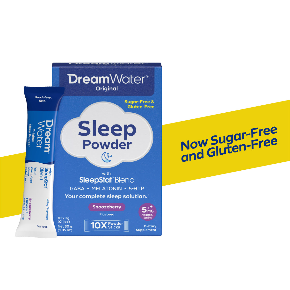 Dream Water Snoozeberry Sleep Powder, Sugar-Free, 10 pack – Dream Water USA