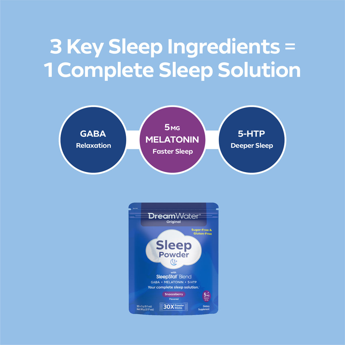 Dream Water Snoozeberry Sleep Powder, Sugar-Free, 60 pack (2x30ct Pack ...