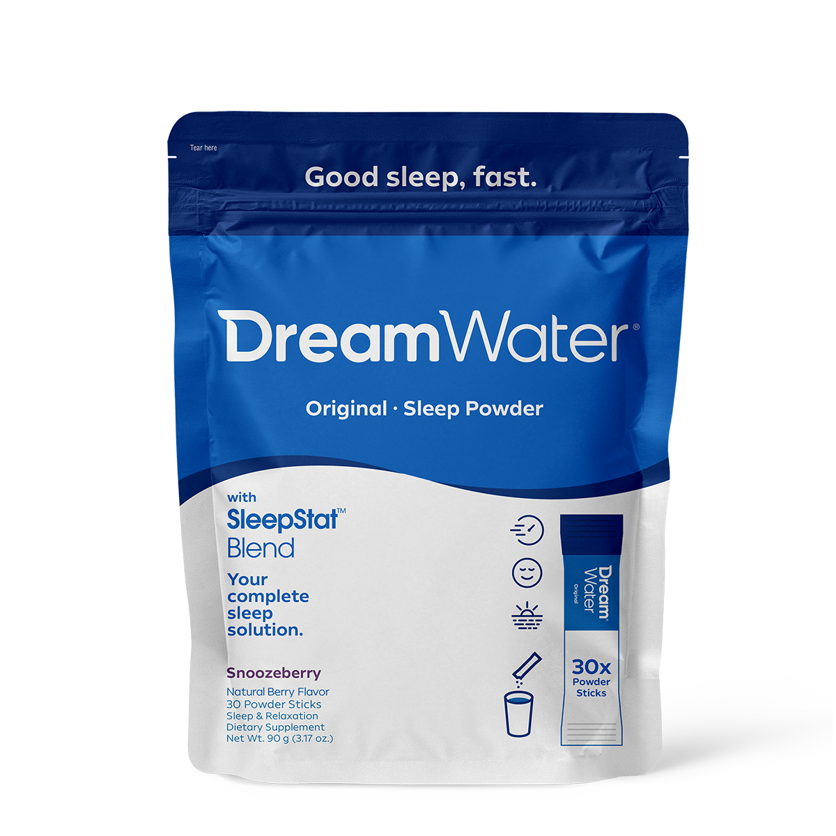 Dream Water Sleep Aid Powder - Snoozeberry Flavor - 30 pack – Dream ...