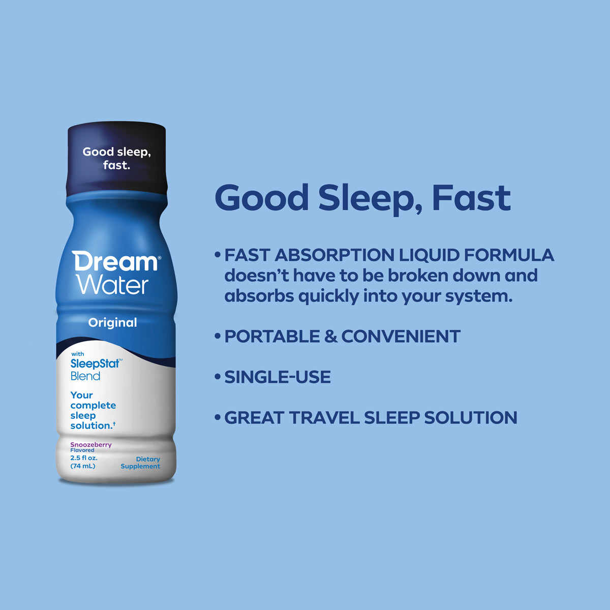NSF Certified Dream Water Sleep Aid Shots - Snoozeberry Flavor - 12 pa ...